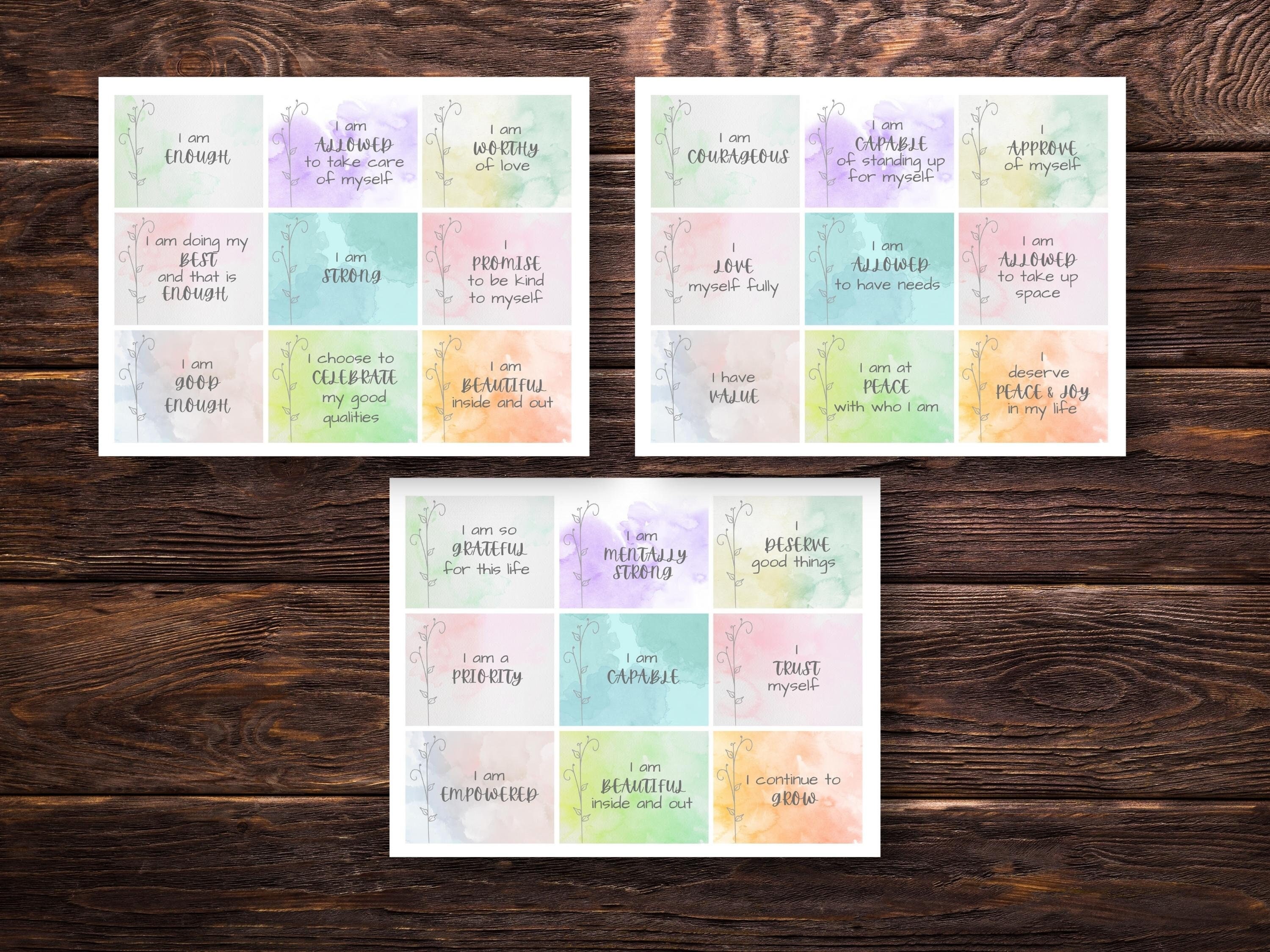 Printable Affirmation Cards for Self Love, 27 Digital Self Empowerment ...