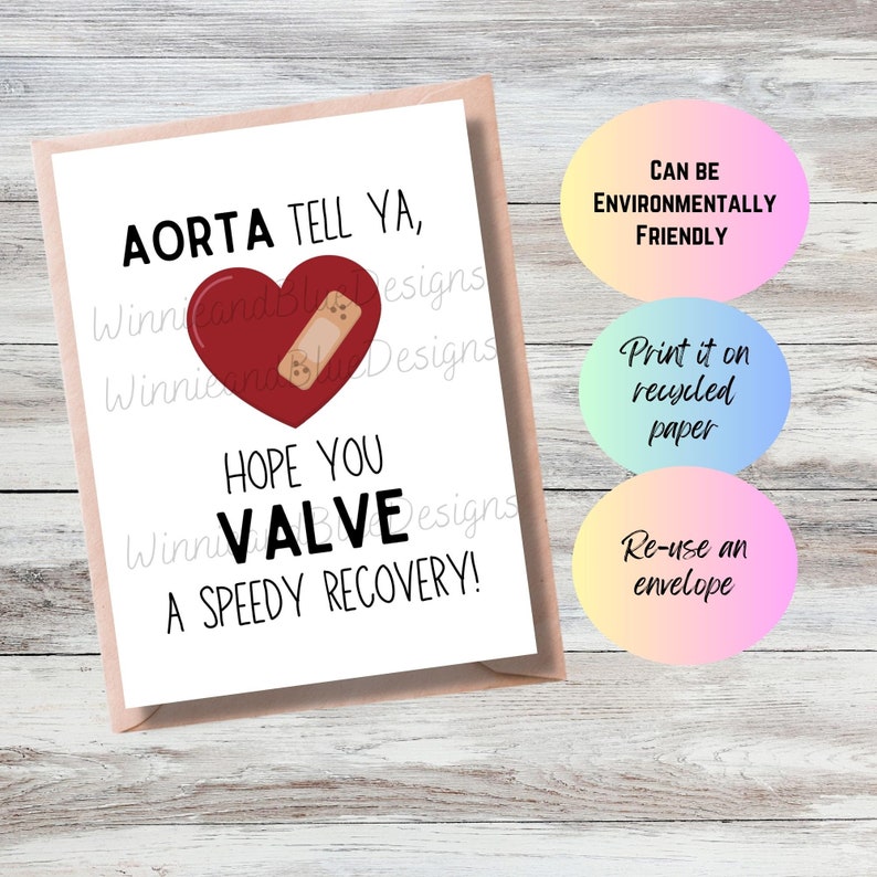 Printable Funny Heart Surgery Recovery Card - Humor to Brighten the ...