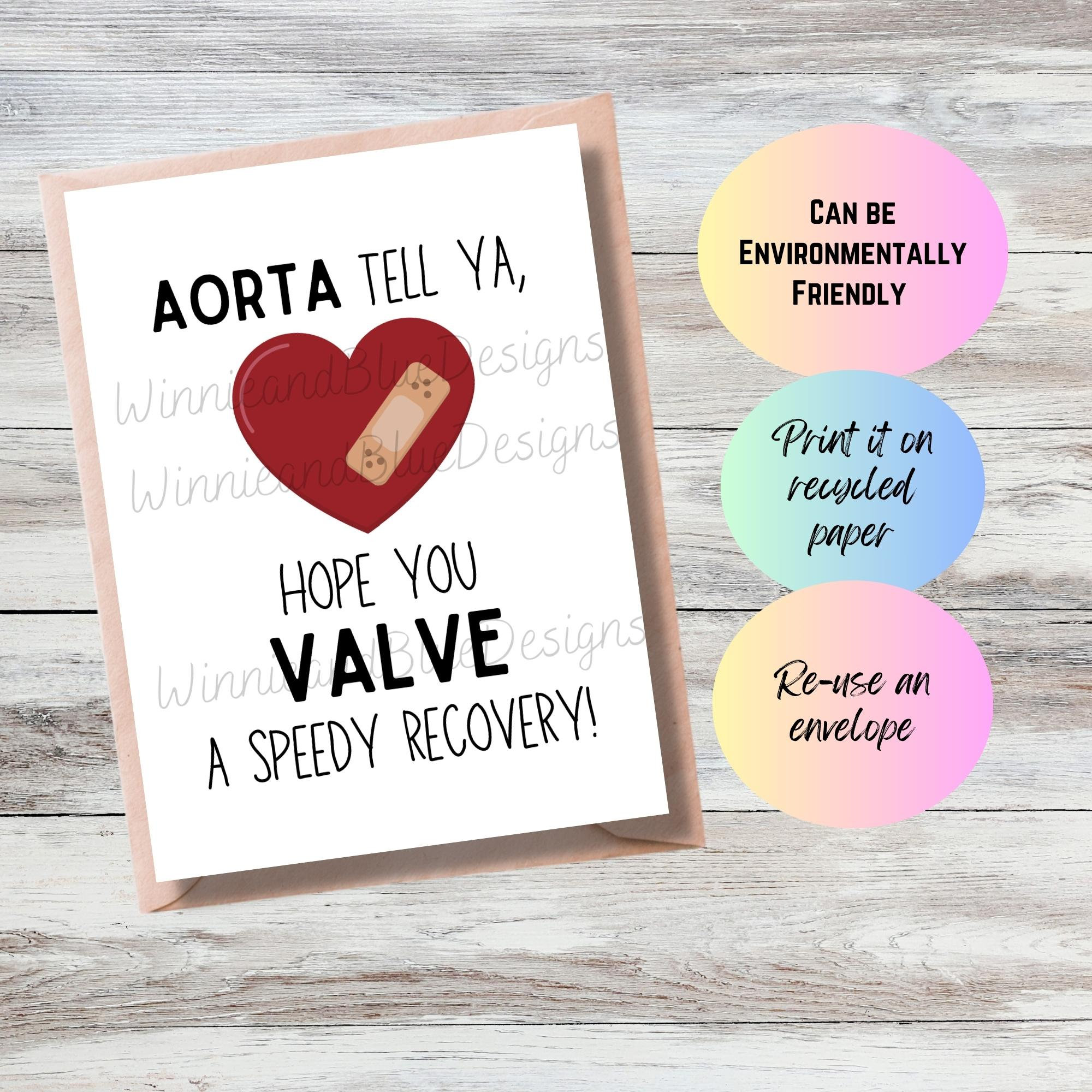 Printable Funny Heart Surgery Recovery Card - Humor to Brighten the ...