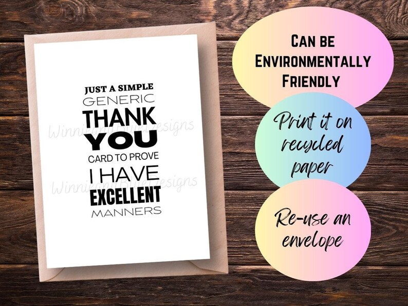 Funny Thank You Card, Printable Generic Thank You Card, Funny Thank You ...