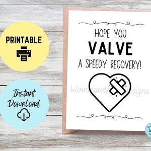 Printable Heart Surgery Card - Recovery Get Well Soon Card - Hospital ...