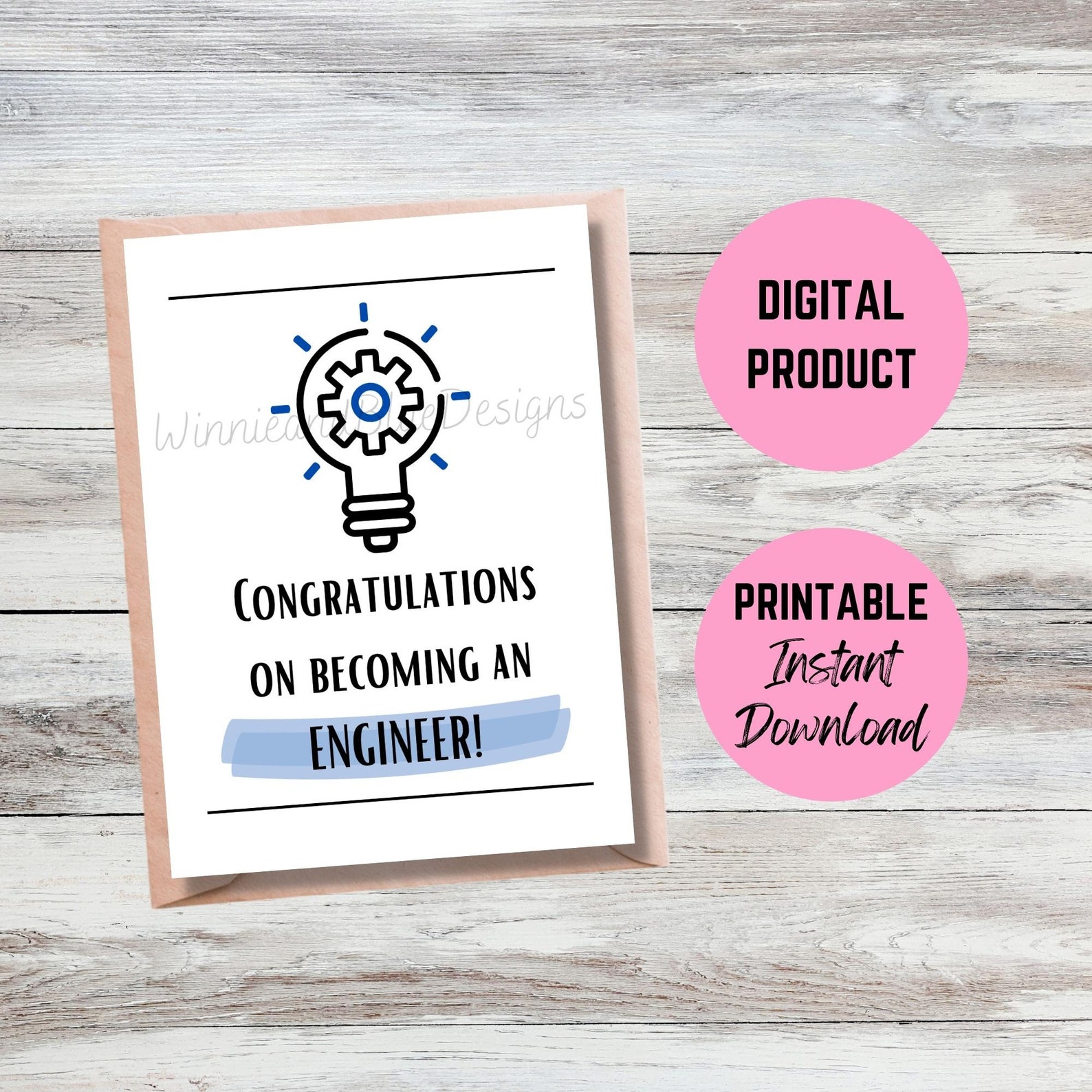 Engineer Graduation Card: Congratulations Gift (printable PDF) - Etsy