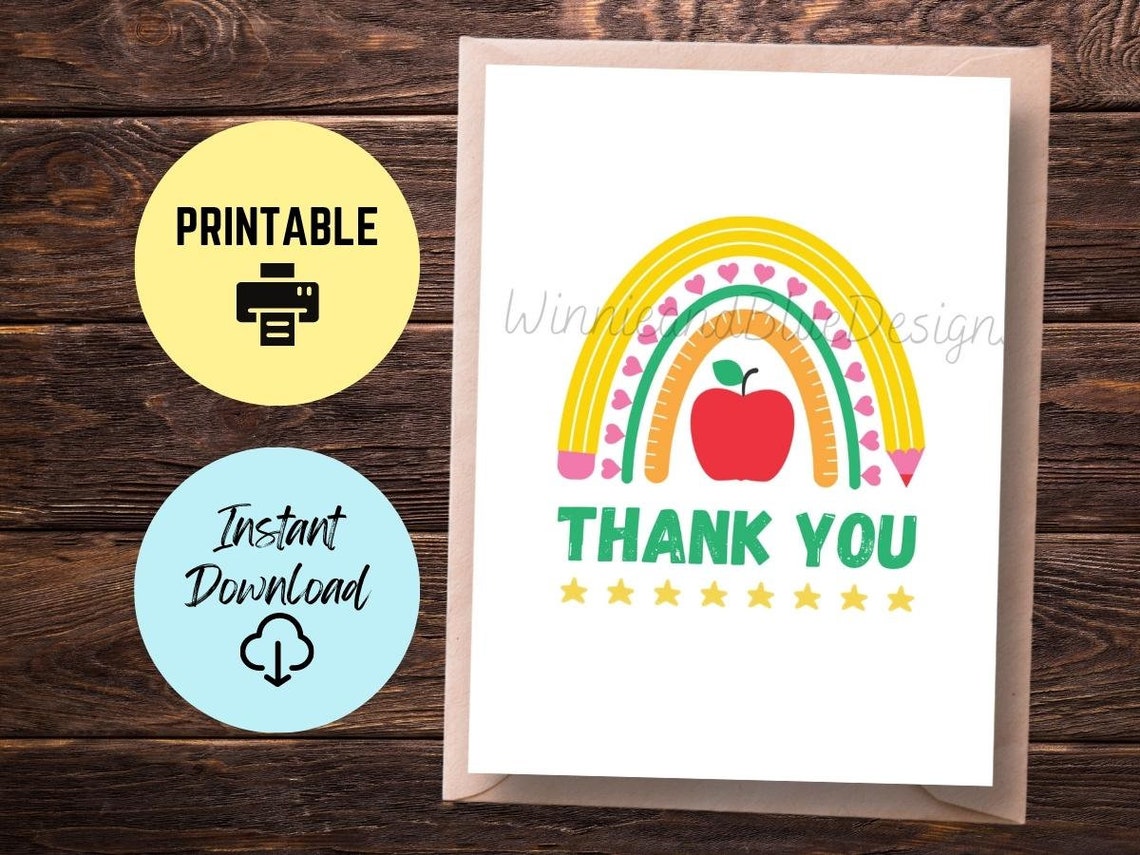 Printable Teacher Thank You Card, Funny Card for Teacher Appreciation ...