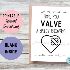 Printable Heart Surgery Card - Recovery Get Well Soon Card - Hospital ...