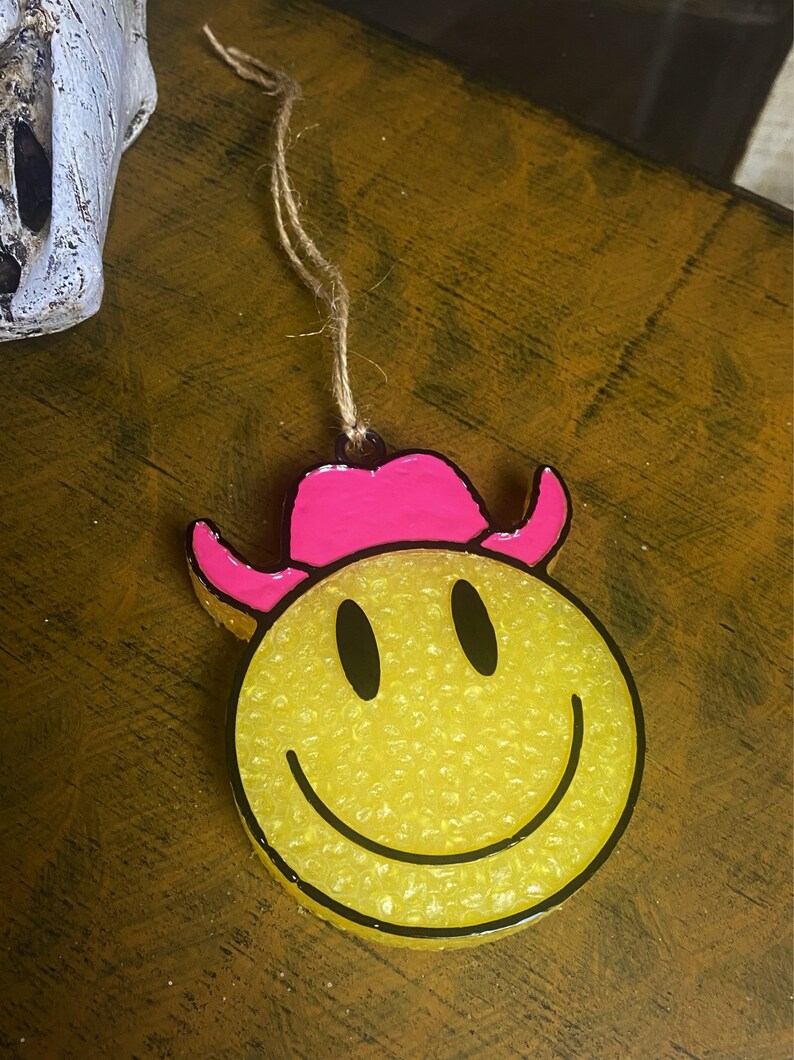 Cowboy/cowgirl Hat Smiley Face Car Freshie - Etsy