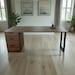 Solid Wood Waterfall Desk: White Oak or Walnut, With Drawers - Etsy