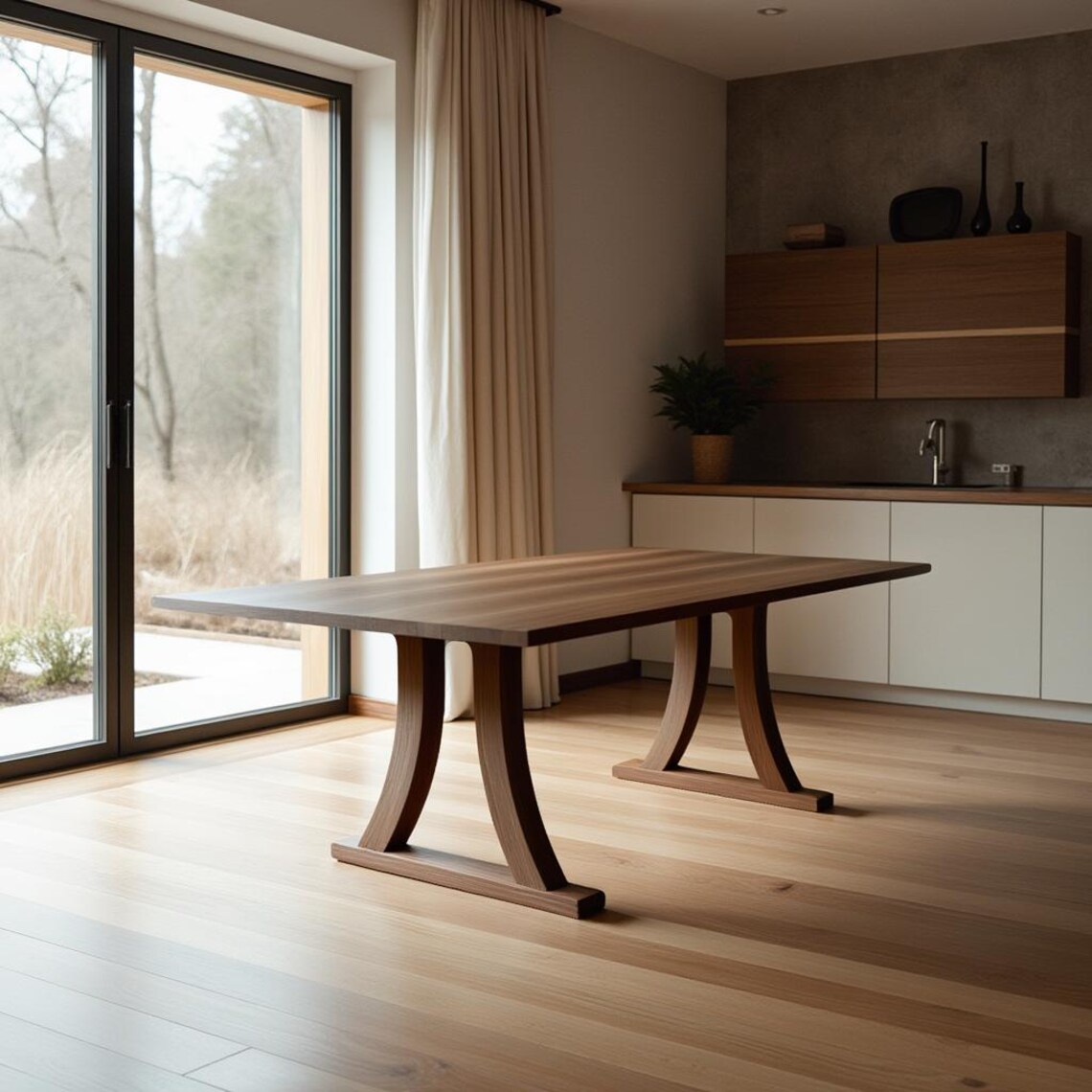 Solid White Oak Dining Room Table: Modern Vivian Design - Etsy