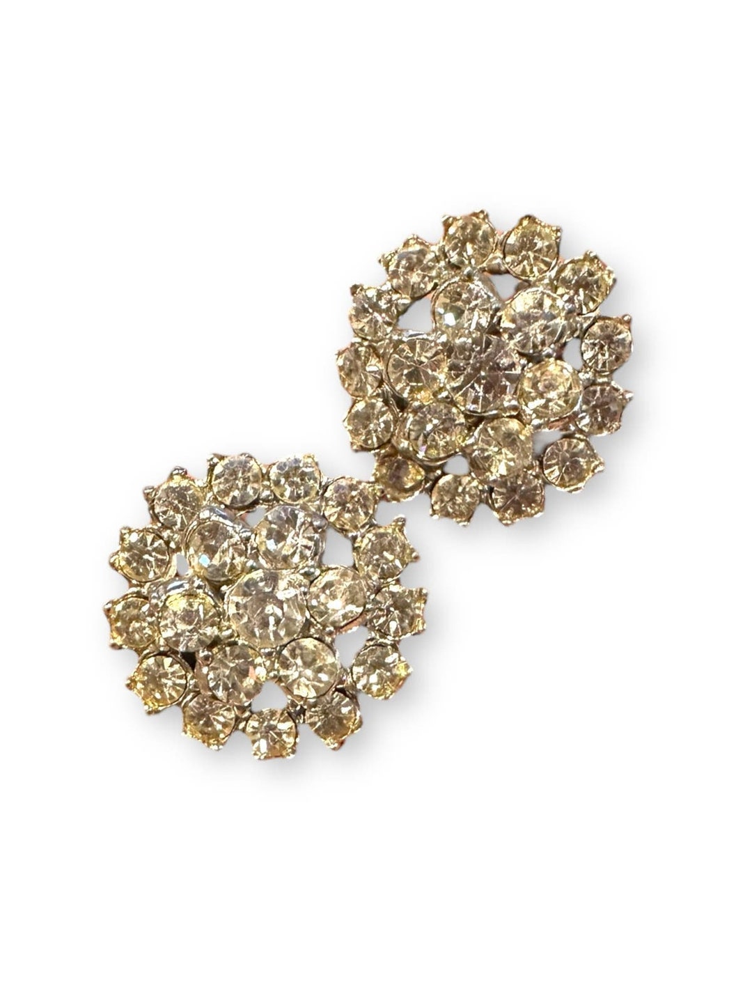 Rhinestone Vintage Clip on Earrings - Etsy