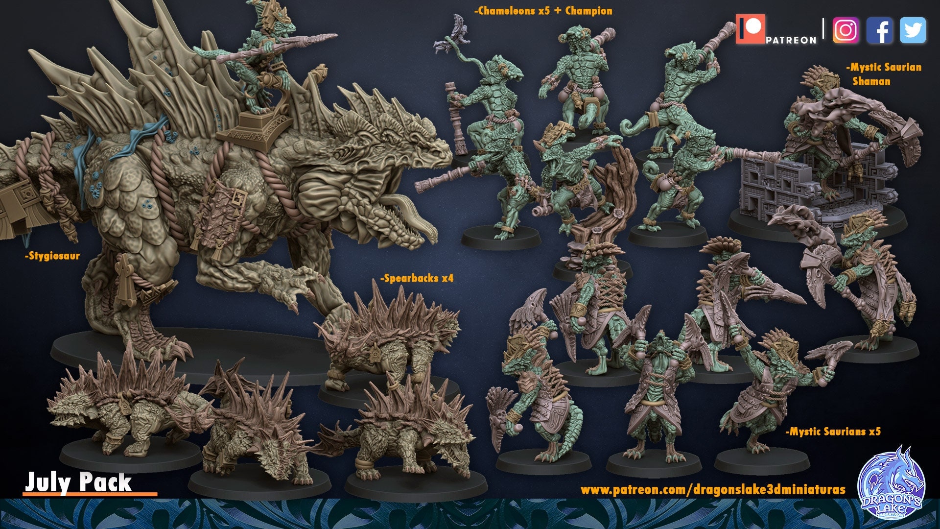 Lizardmen July Pack 2023 - Fantasy - Dragonslake - Table Top Game - Etsy