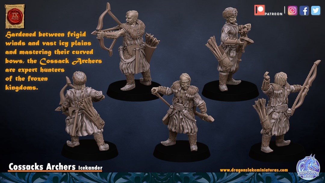 Cossack Archers Unit - Fantasy - Table Top Game - Icekander - Etsy
