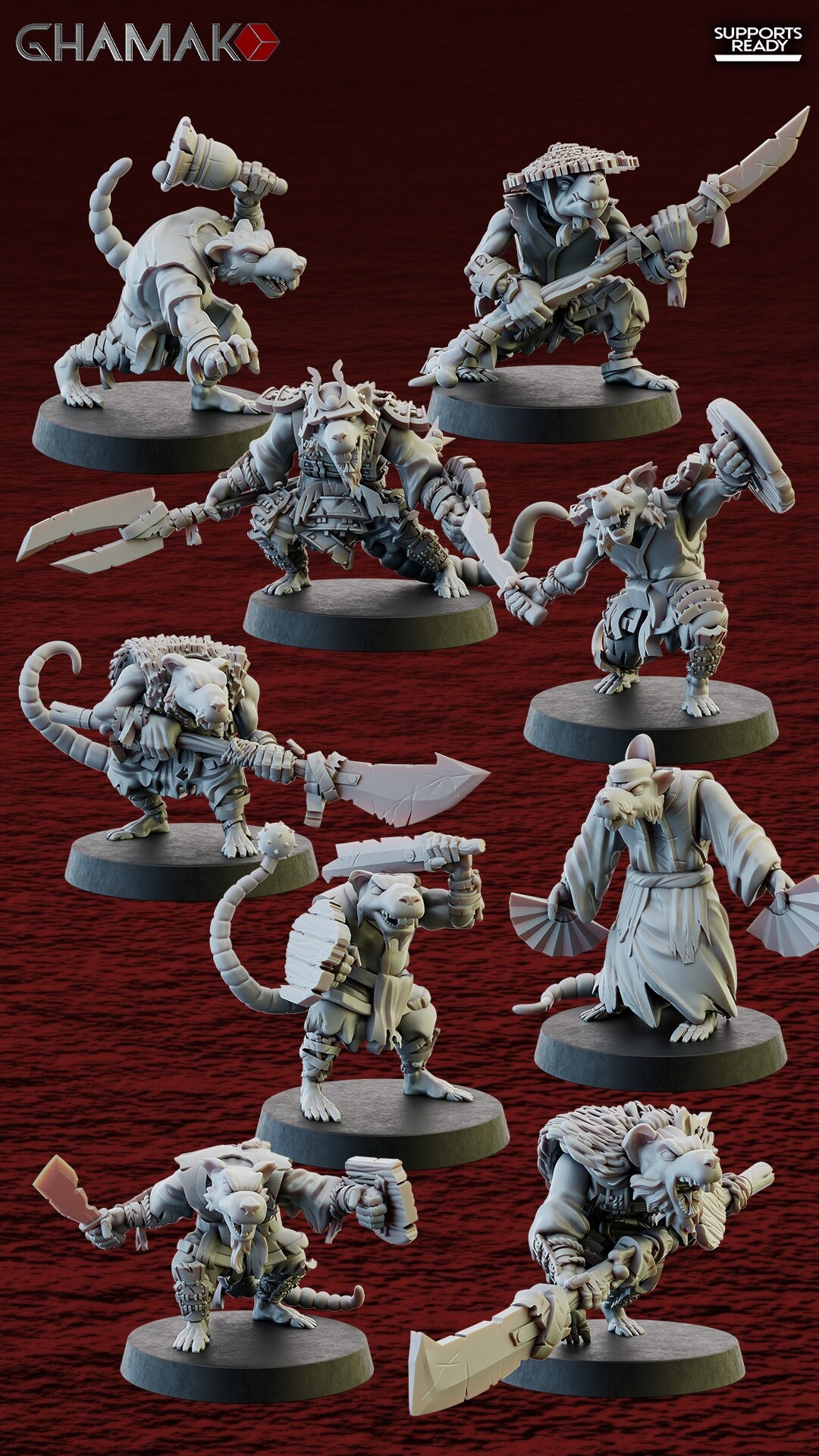 Shinobi Rat Unit Unit - Ghamk - Fantasy - Table Top Game - Dwarf - Etsy