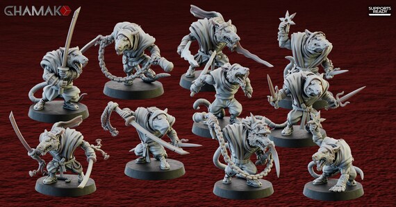 Ninja Rat Unit Unit Ghamk Fantasy Table Top Game Dwarf - Etsy