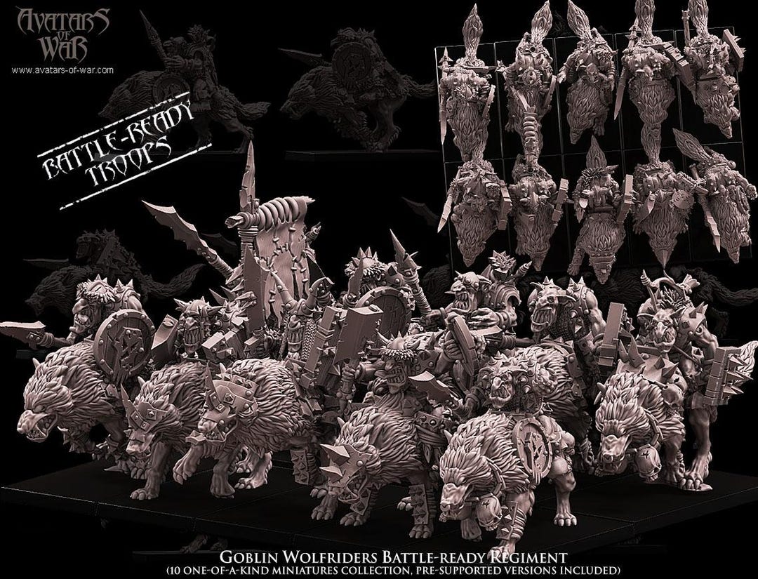 Goblin Wolfriders Regiment - Avatar of War - Fantasy - Table Top Game ...