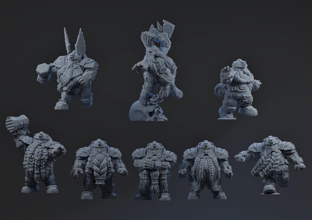 Dwarves - Part 1 - Brutefun Miniatures - Fantasy Football - Etsy