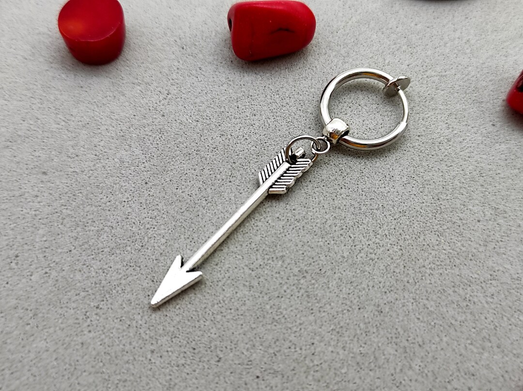 One Arrow Clip On Silver Arrow Clip On Men Dangle Arrow - Etsy