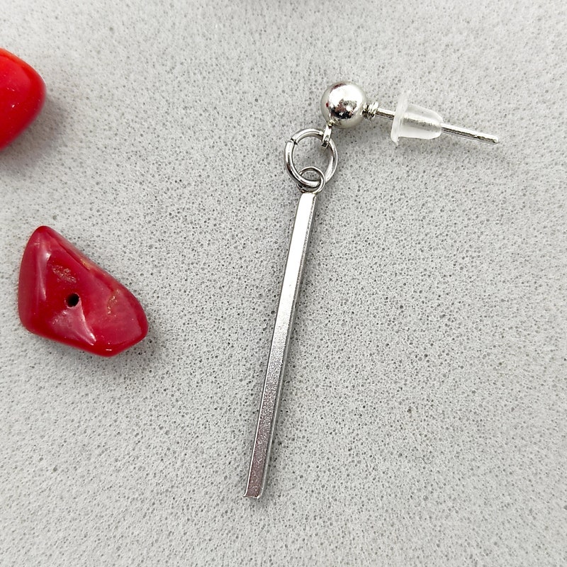 Silver Bar Earrings - Etsy