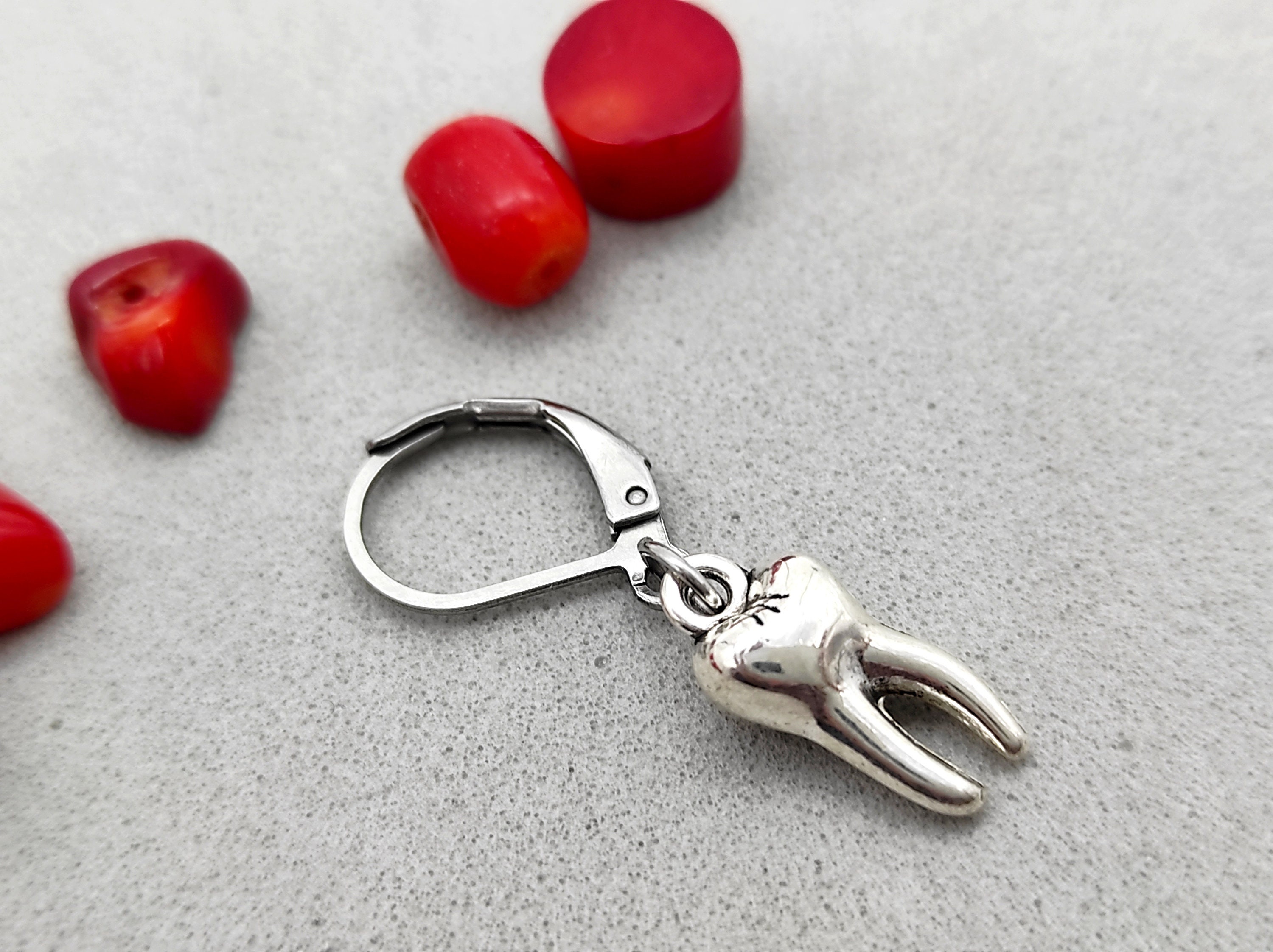 Tooth Earring, Teeth Earrings, Tooth Jewellery, Dental Earrings, Dentist Gift, Human Tooth ...