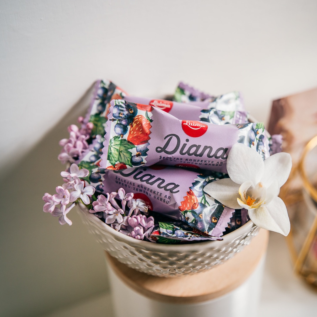 Jelly Chocolate Candies Diana With Strawberry and Blackcurrent Flavour ...