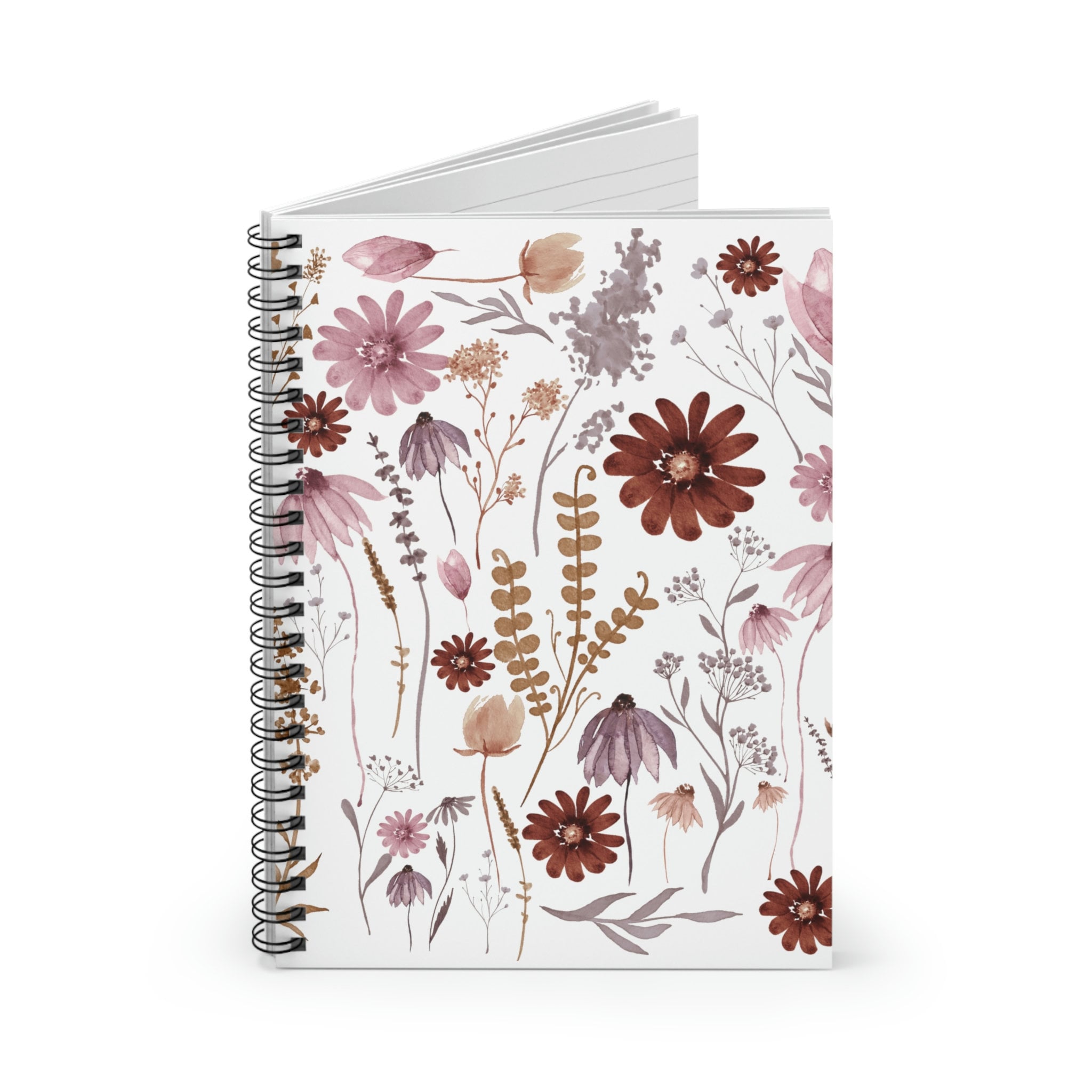 Pressed Flowers Spiral Notebook Wildflowers Notebook Birth Flower ...