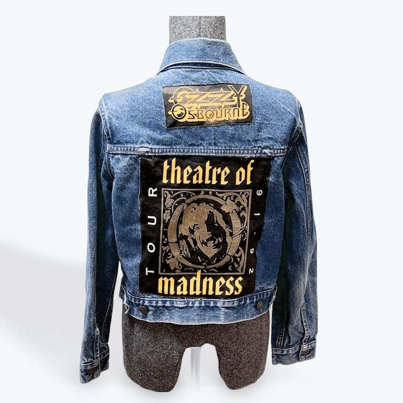 80's VINTAGE Ozzy Osbourne Denim Battle Jacket With Patches - Etsy