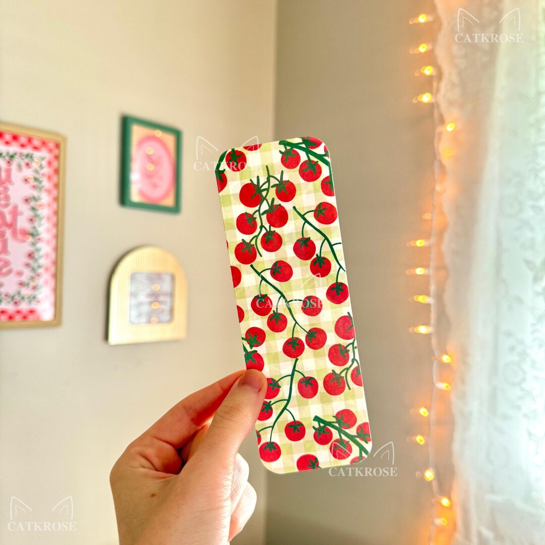 Tomato Vine Gingham Italian Summer Print Bookmark - Etsy