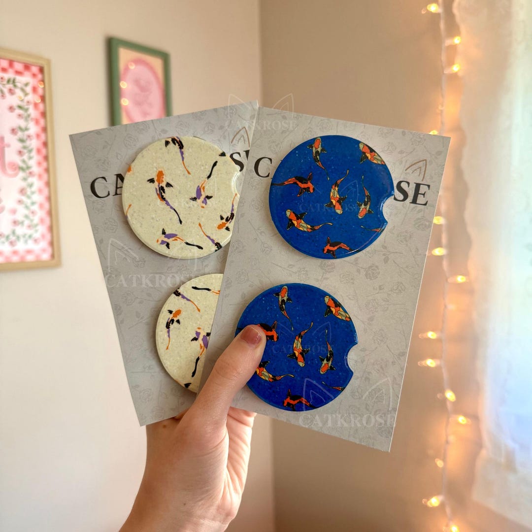 Koi Fish Car Coasters - Etsy