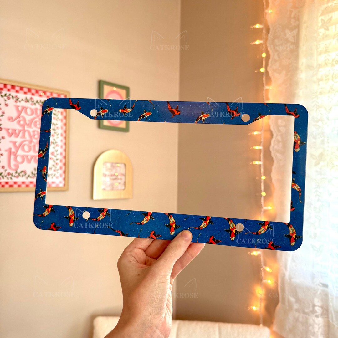Blue Koi Fish License Plate Frame - Etsy