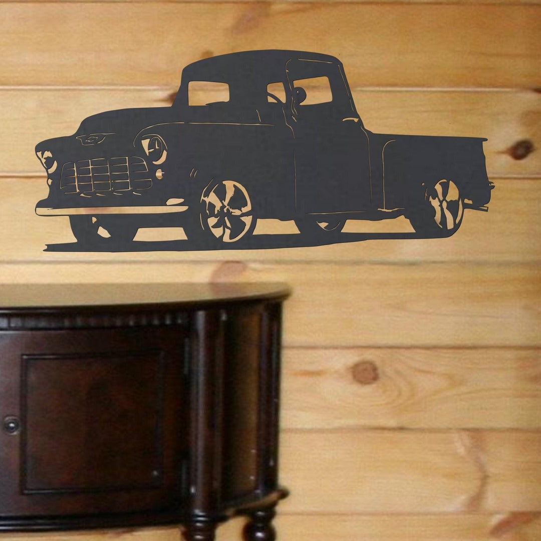 1955 Chevy Pickup Truck - Metal Art Wall Décor, Chevrolet, Country ...