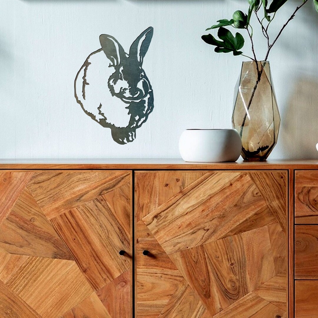 Hank the Rabbit Metal Art Wall Décor, Nature, Animals, Wildlife ...