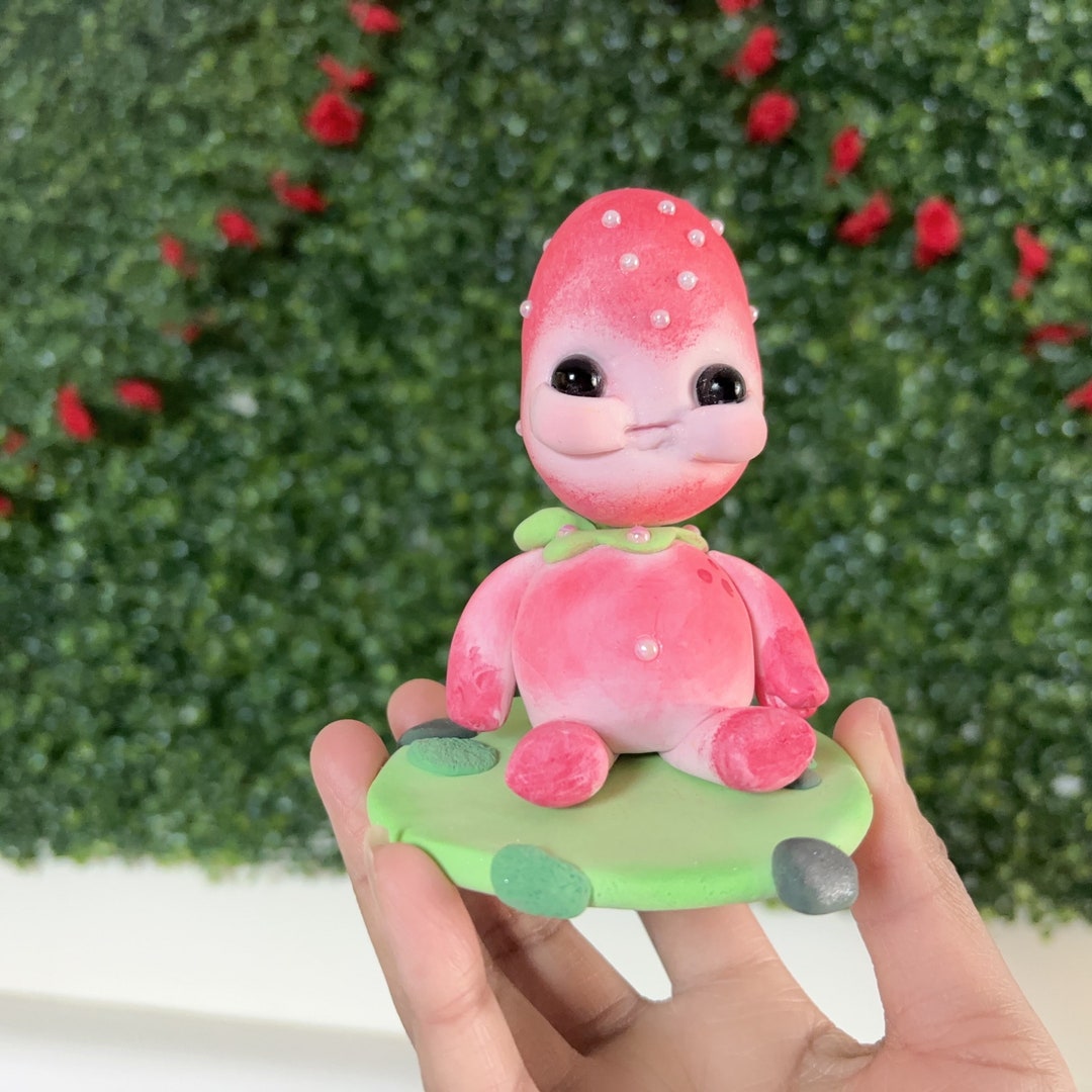 Strawberry Sproutling OOAK / Miniature /figurine Art Doll - Etsy