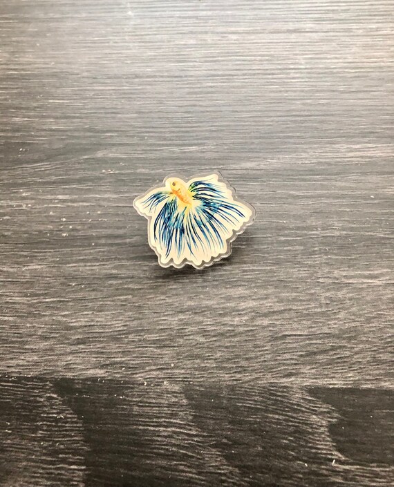 Betta Fish Acrylic Pin - Etsy