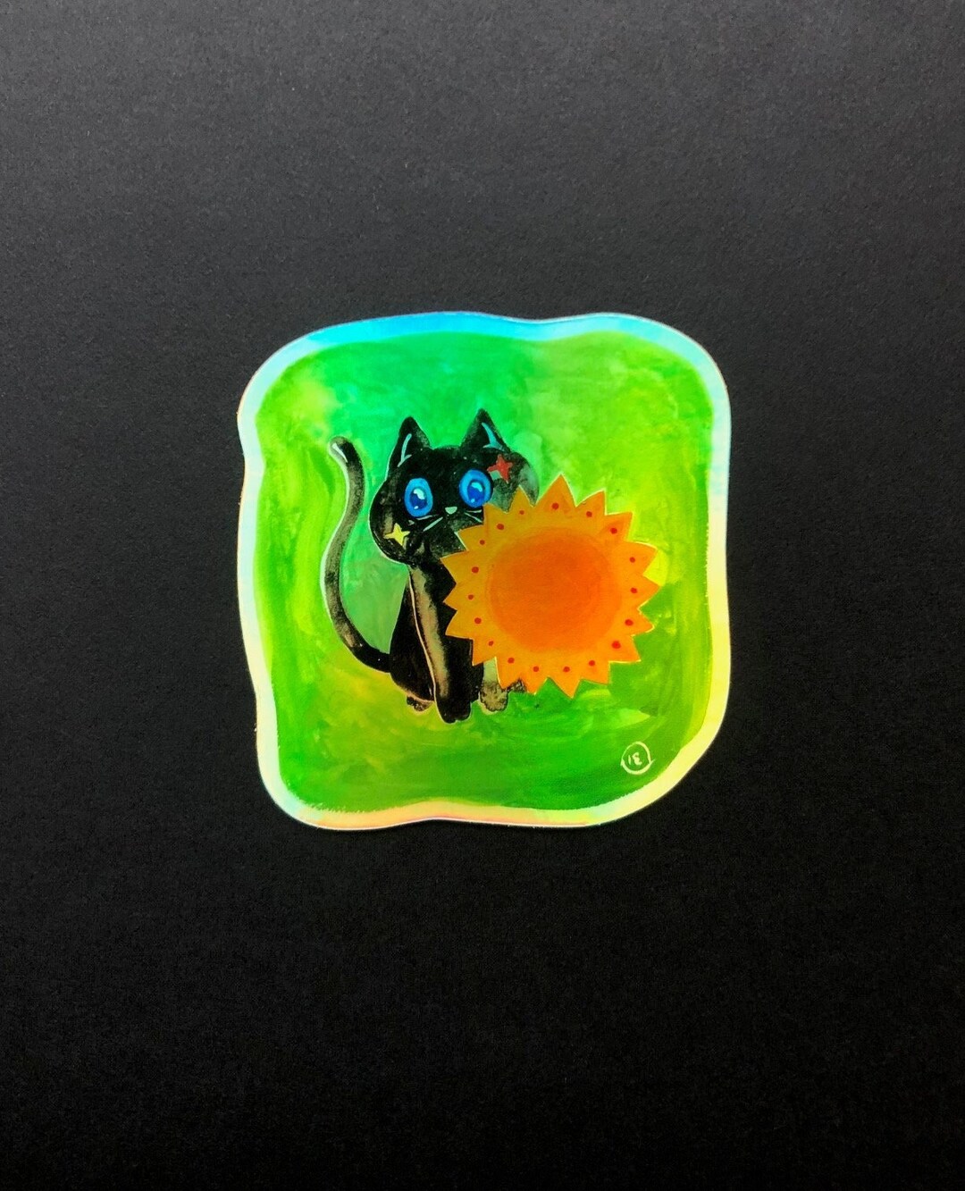 Suni the Black Cat Vinyl Stickers, Waterproof Cat Decals, Sun and Cat ...