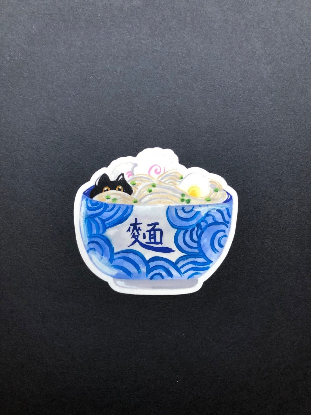 Black Cat Sticker, Noodle Cat Decal, Hide and Seek Collection ...