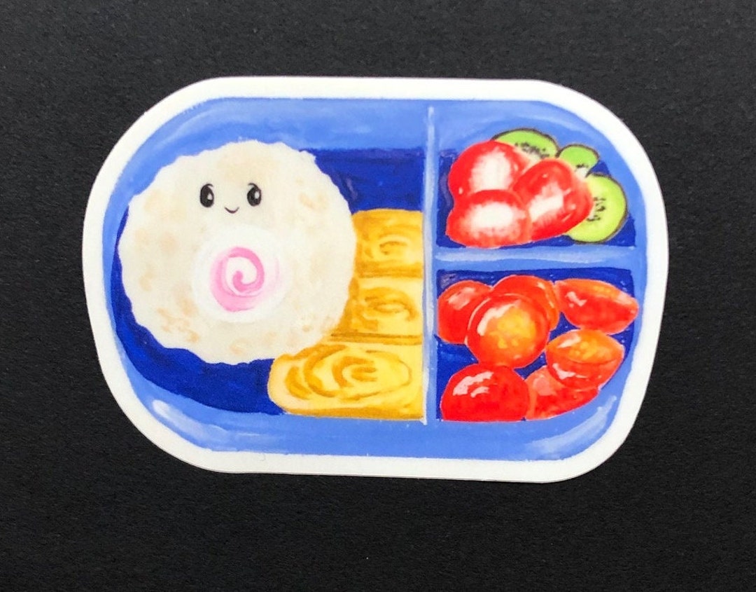 Happy Bento Lunch Box Vinyl Sticker, Waterproof Food Decals - Etsy