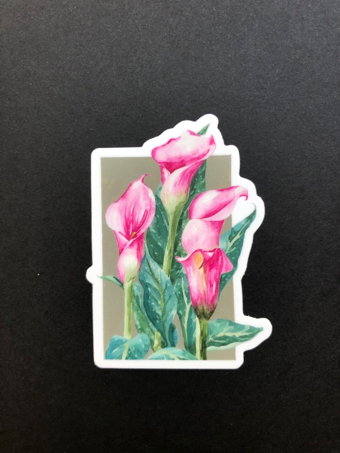 Calla Lily Flower Vinyl Sticker, Waterproof Floral Decals, Pink Flower ...