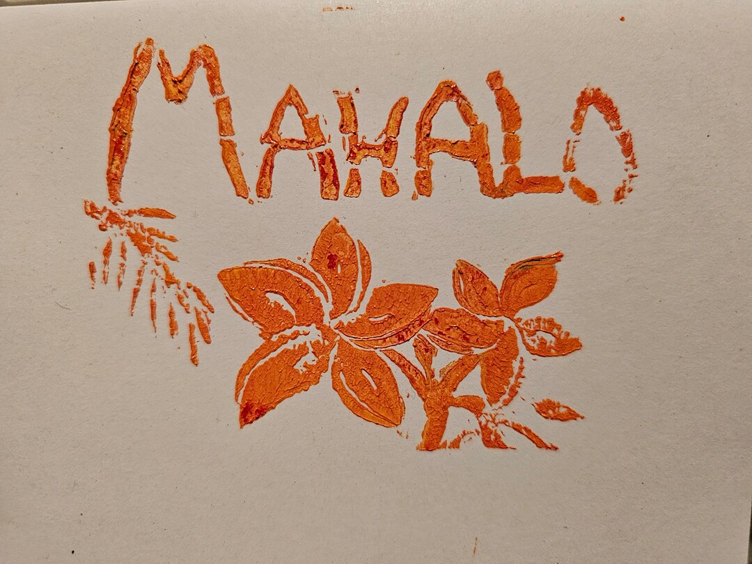 Thank You "mahalo" Notecards & Other Block Prints - Etsy