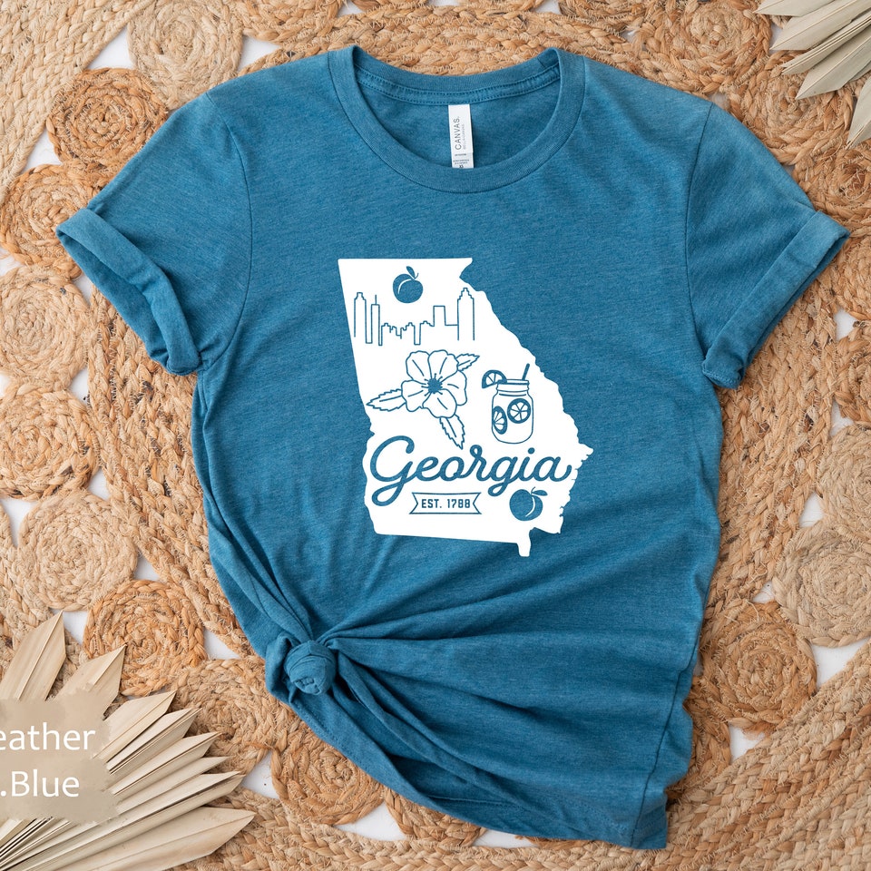 Georgia State Shirts, Georgia State Map Shirt sold by Edward Cheung ...