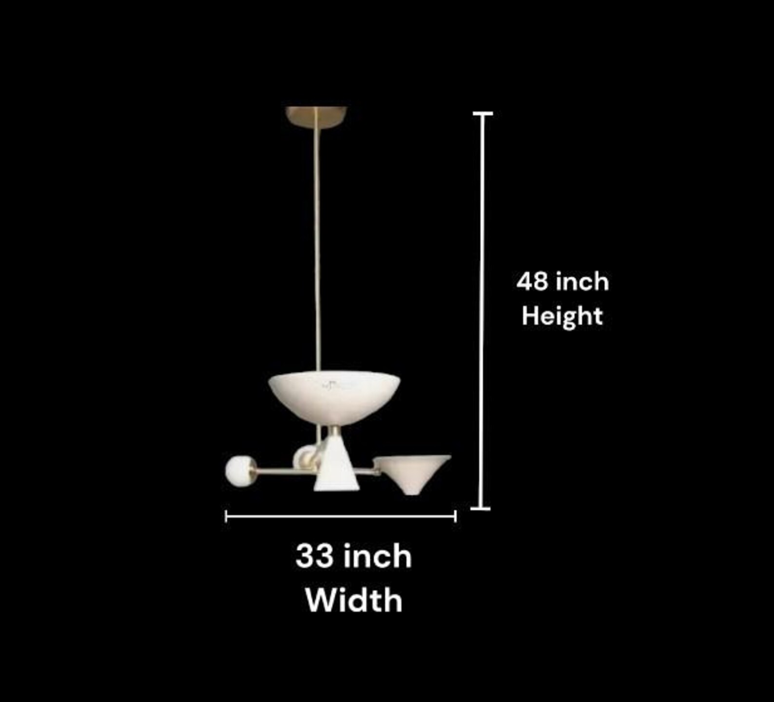 Chandelier Italian Sputnik Ceiling Light Brass Mid Century off White - Etsy