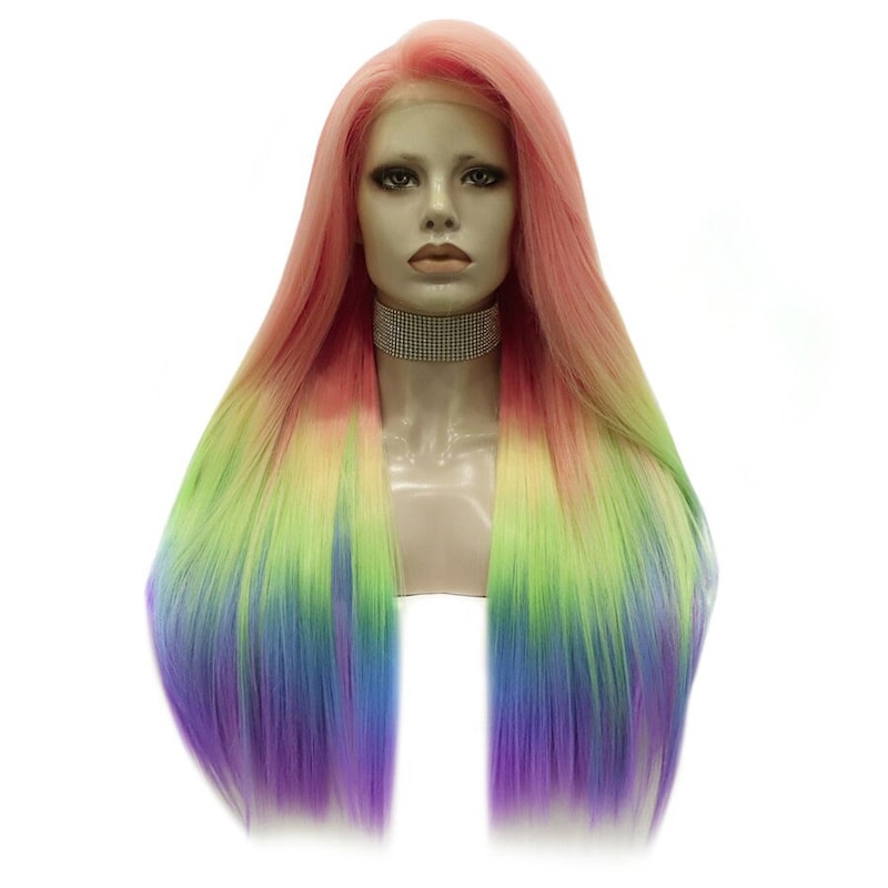 Rainbow Wig - Etsy