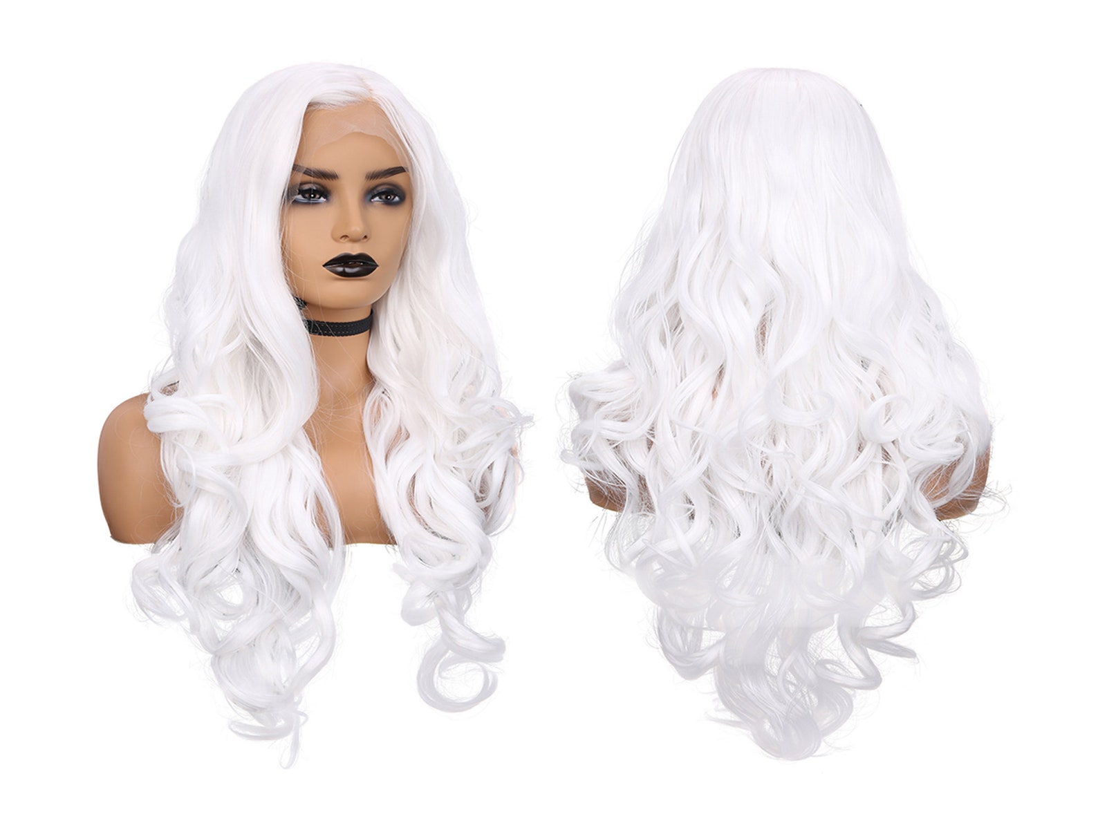 Imstyle White Lace Front Wigs Long Wavy Synthetic Wig for - Etsy