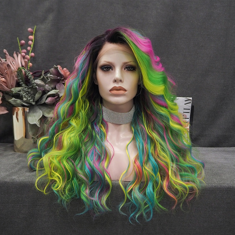 Rainbow Wig - Etsy