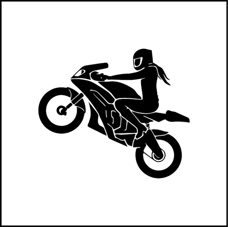 Girl Sports Bike/motorcycle Rider Vinyl Decal/sticker for - Etsy