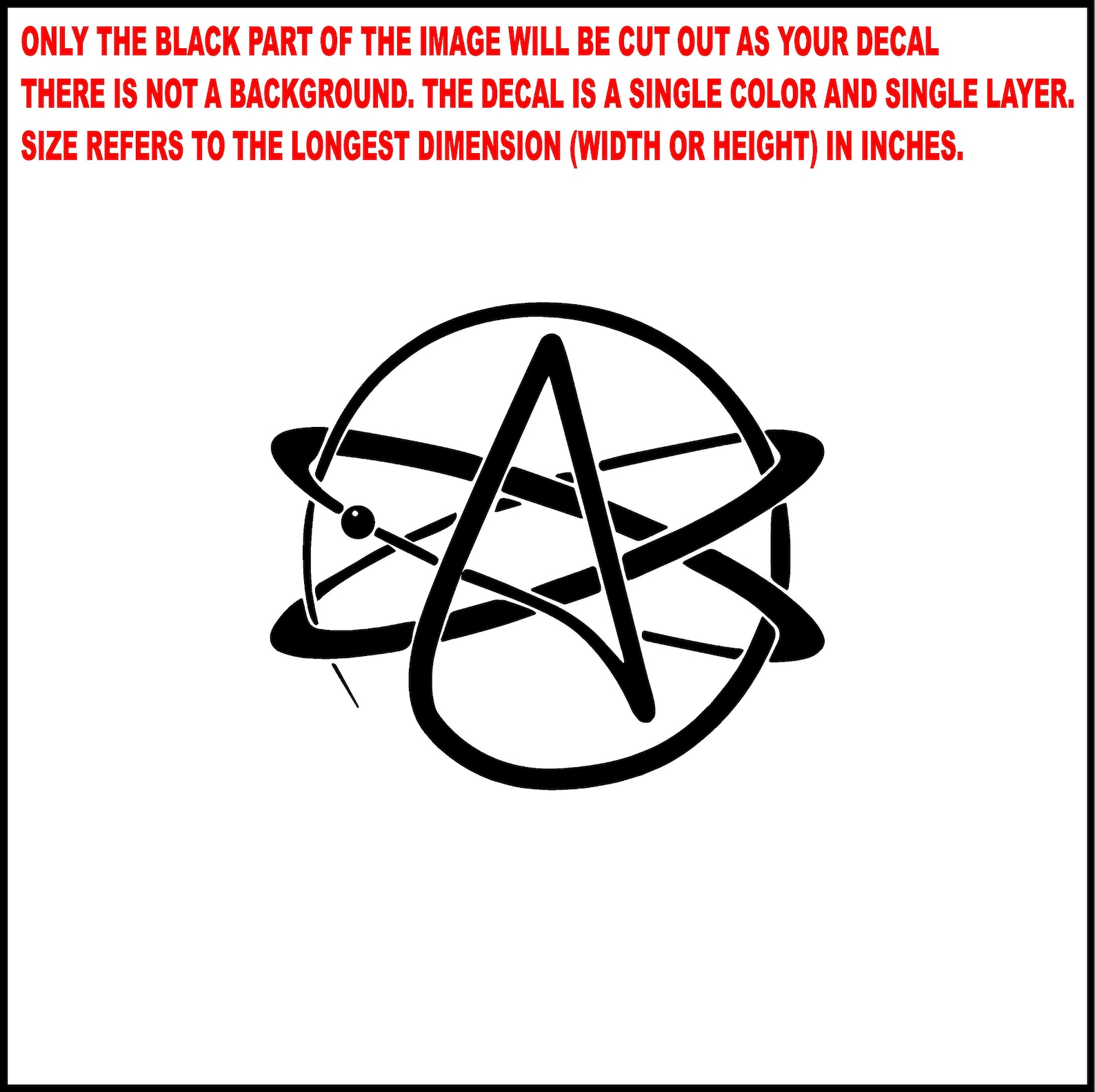 Atheist Atom Symbol Vinyl Decal/sticker for | Etsy