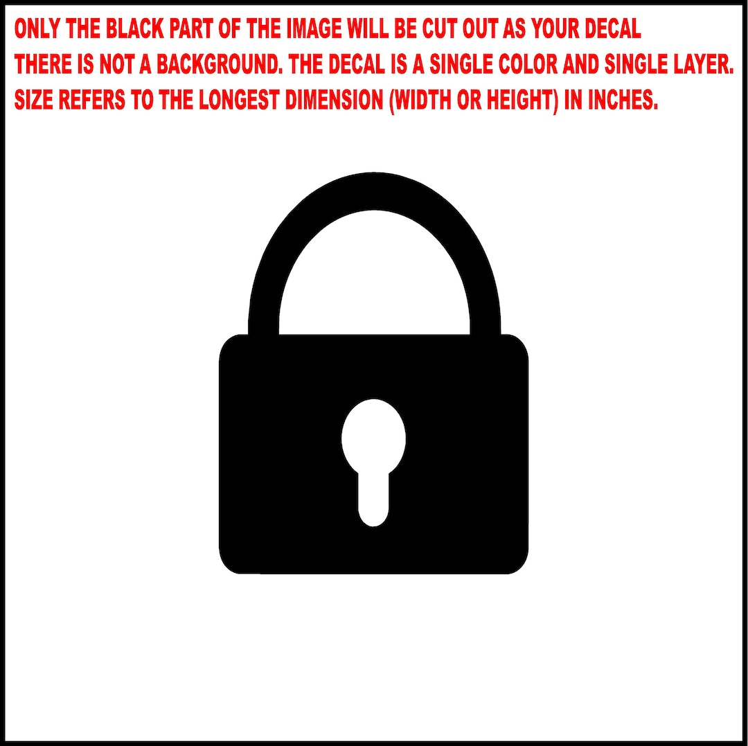 Locked Lock Vinyl Decal/sticker for - Etsy