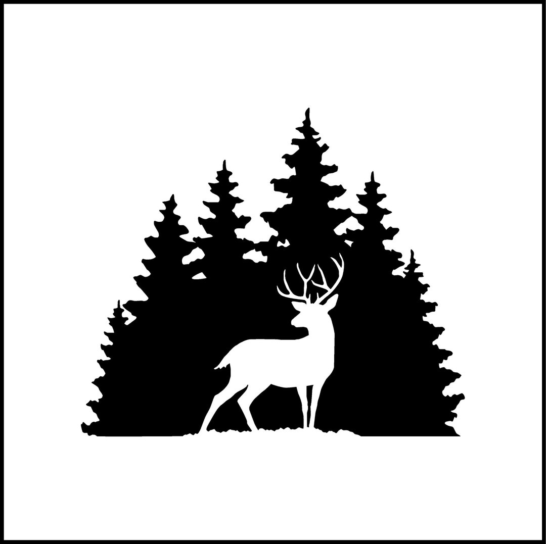 Deer in Woods Vinyl Decal - Etsy