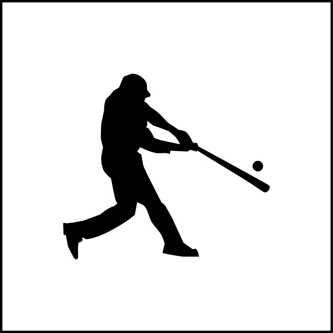 Baseball Player Swinging Bat Vinyl Decal - Etsy
