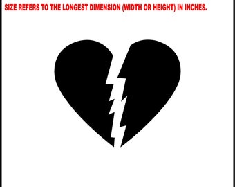 Broken Heart Sticker - Etsy