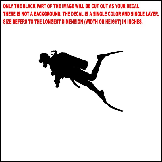 Scuba Diver 2 Vinyl Decal/sticker for | Etsy