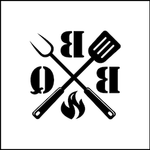 BBQ Words and Grilling Utensils Vinyl Decal - Etsy