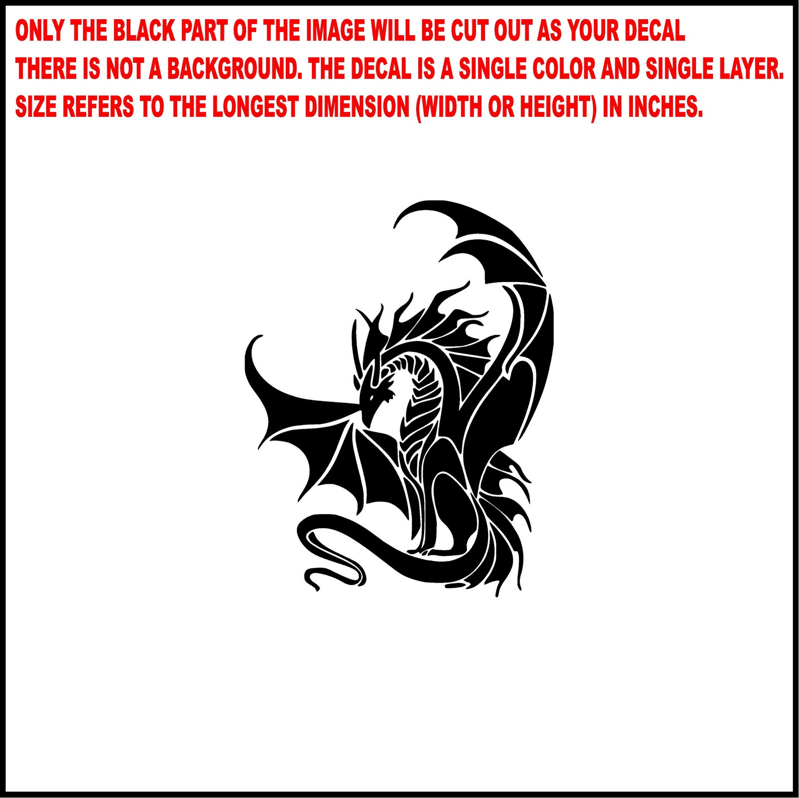 Dragon 2 Vinyl Decal/sticker for - Etsy